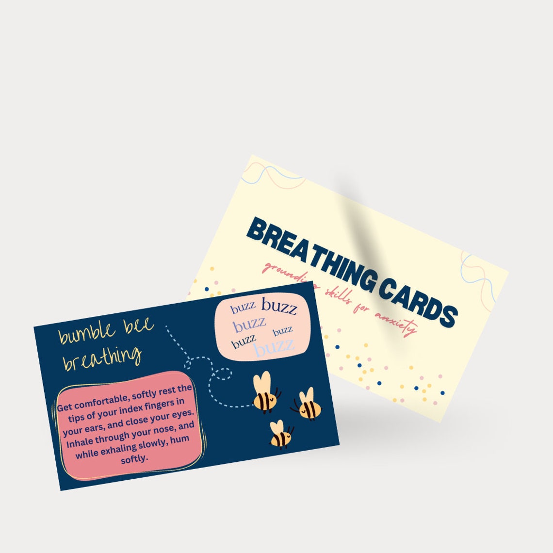 Stack of Serenity: Breathing Exercise Cards for Grounding - Etsy