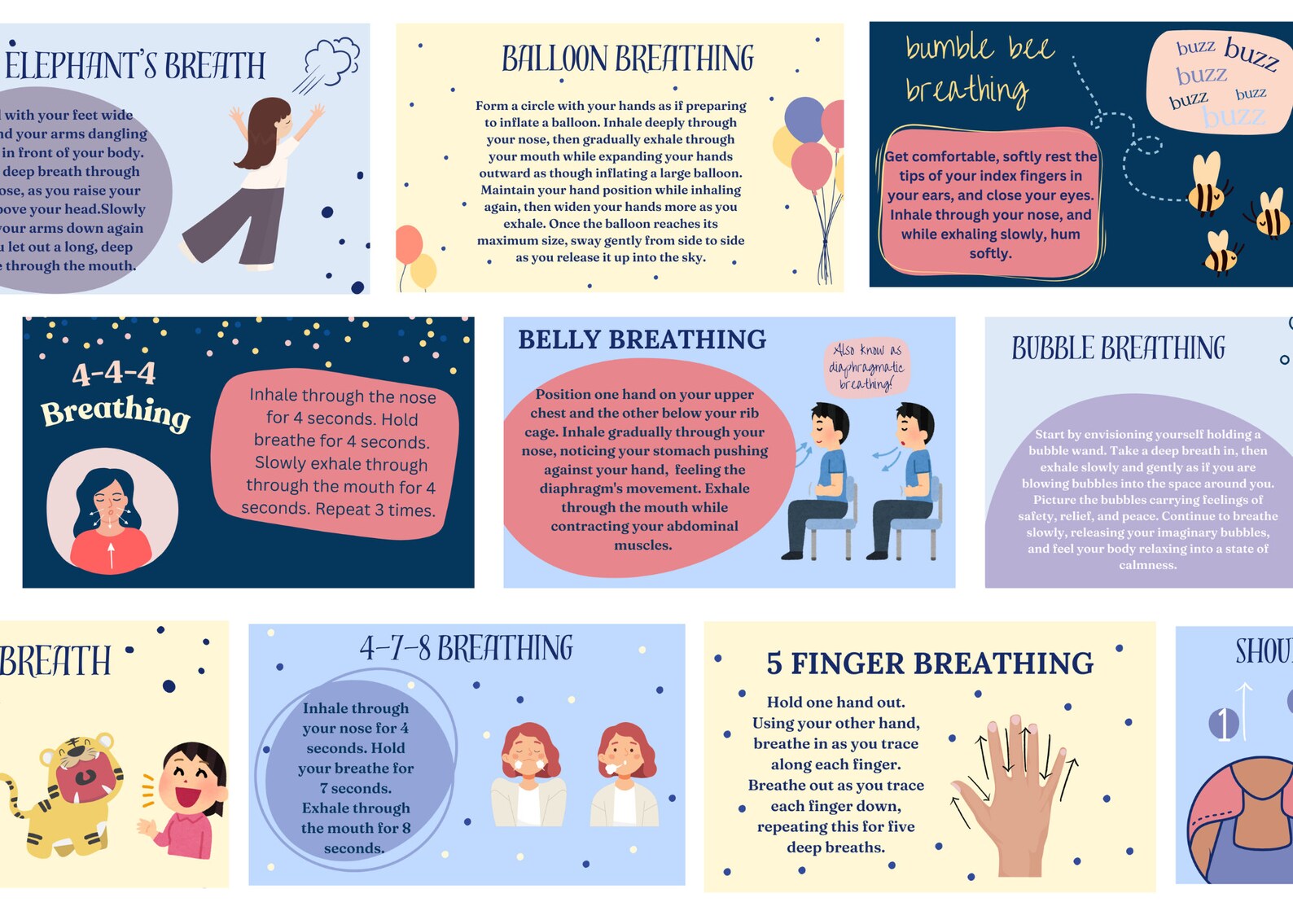 Stack of Serenity: Breathing Exercise Cards for Grounding - Etsy