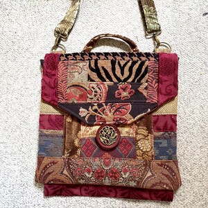 Patchwork Upholstery Crossbody Messenger Carpet Bag - Etsy