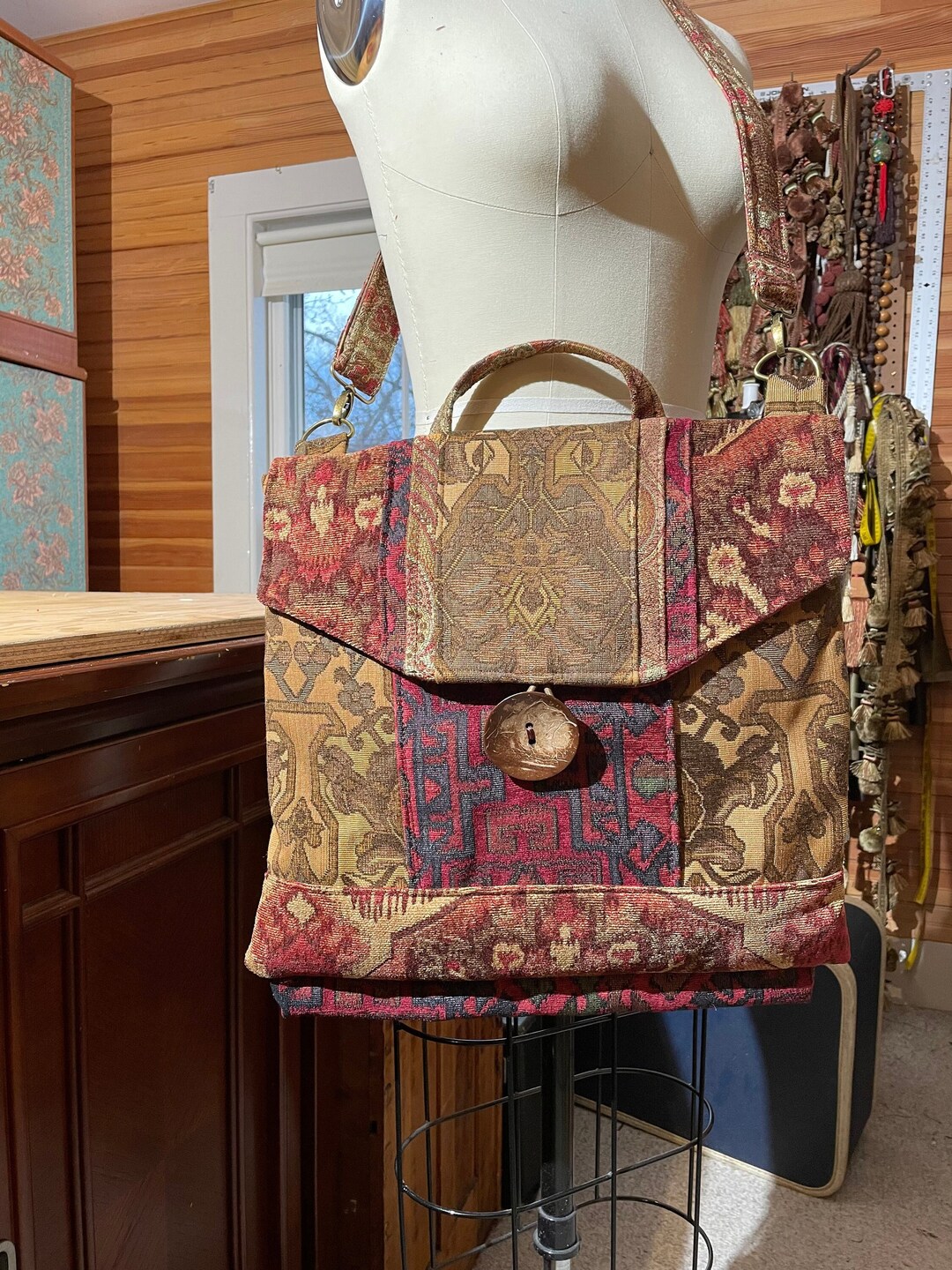 Large Upholstery Crossbody Computer Bag - Etsy