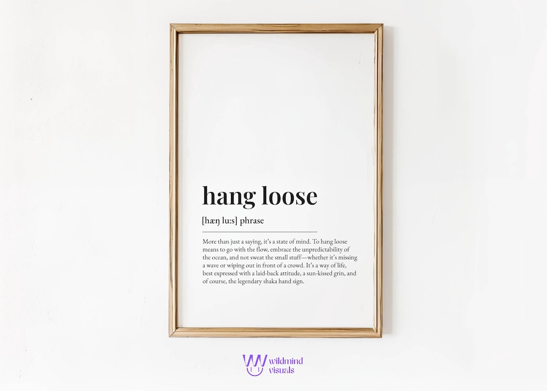 Hang Loose Definition Print: Minimalist Surf Art (digital Download) - Etsy