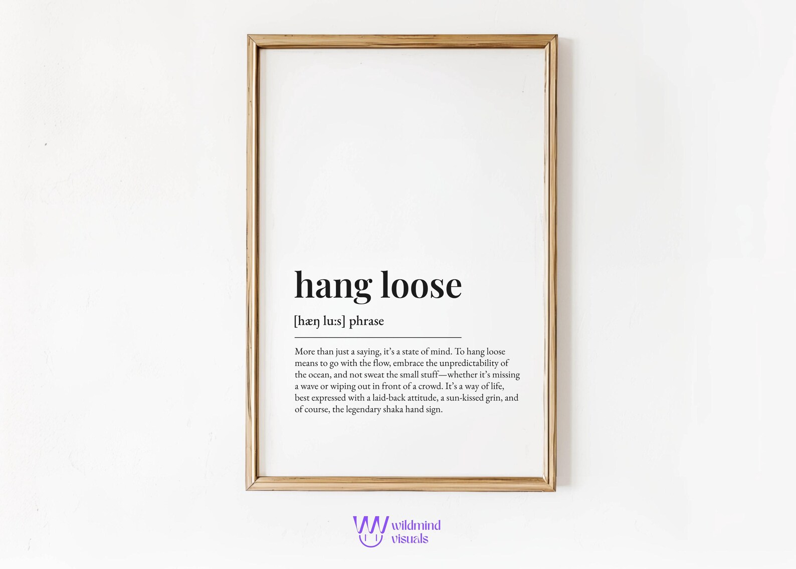 Hang Loose Definition Print: Minimalist Surf Art (digital Download) - Etsy