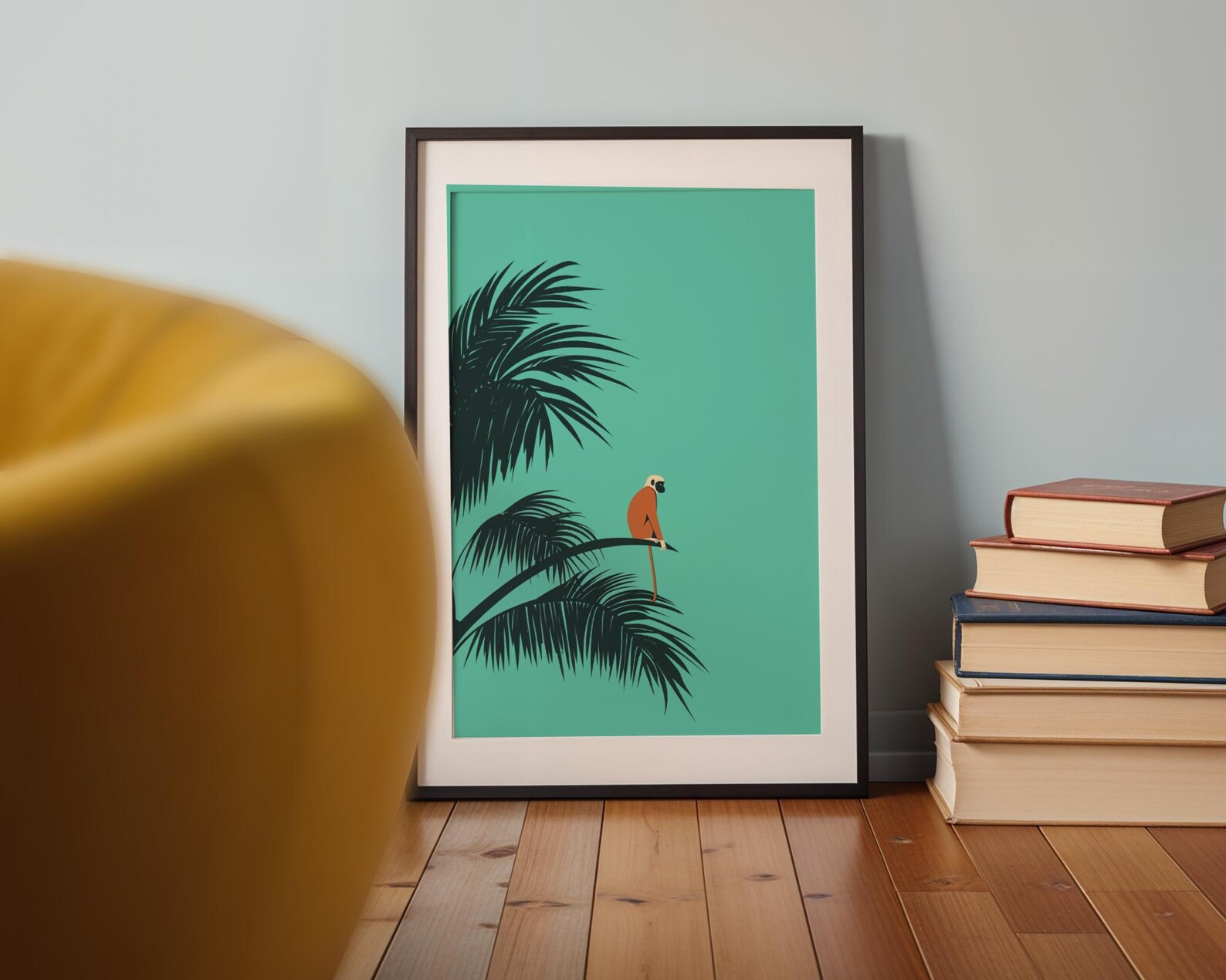 Gibbon Jungle Print: Minimalist Monkey Wall Art (digital Download) - Etsy