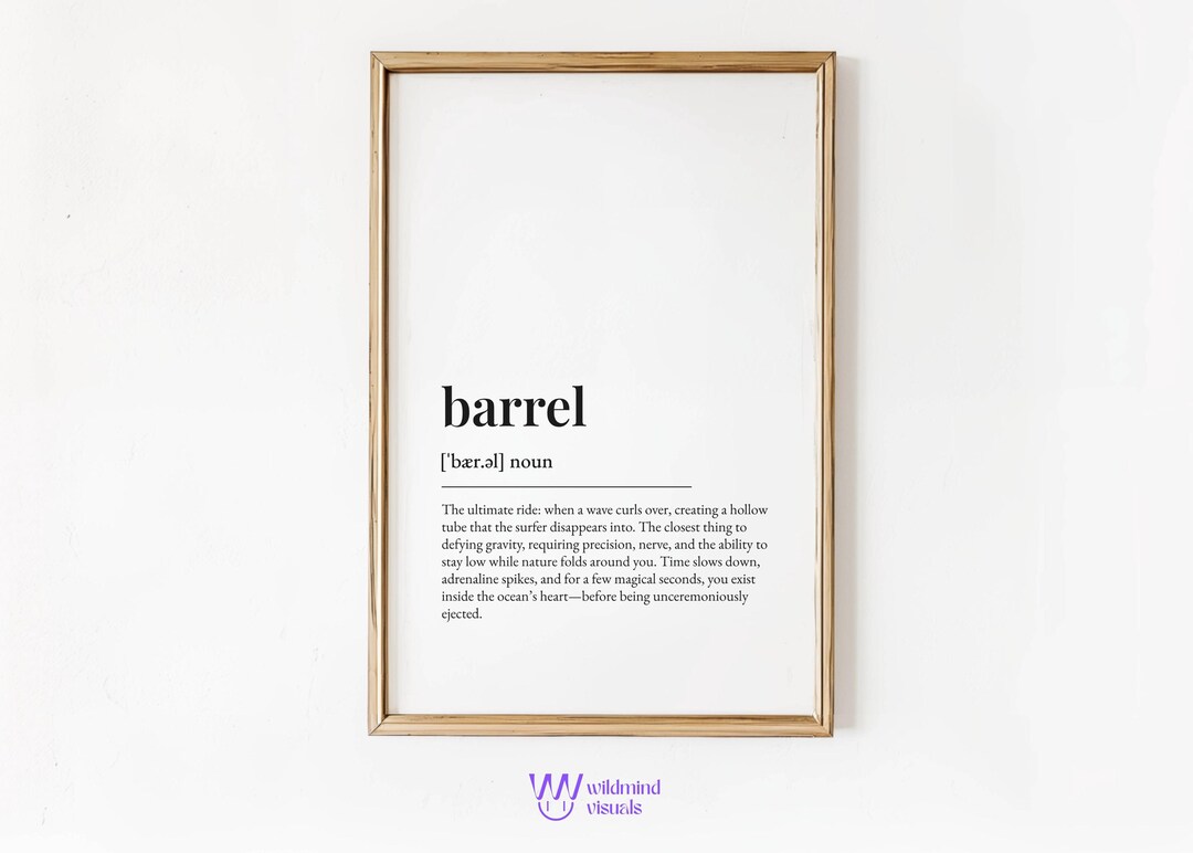 Barrel Definition Print: Minimalist Surfing Wall Art (digital Download ...