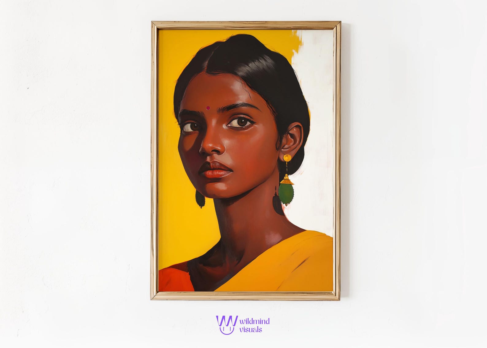 Portrait of Sri Lankan Elegance – Traditional Art of a Woman With Vibrant Colors and Devine ...