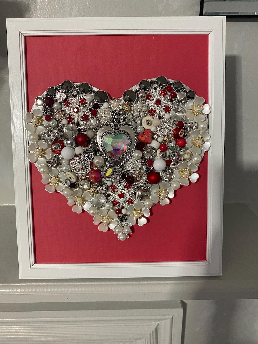 Framed Jewelry Art, Heart Jewelry Art, Framed Heart Jewelry Art ...