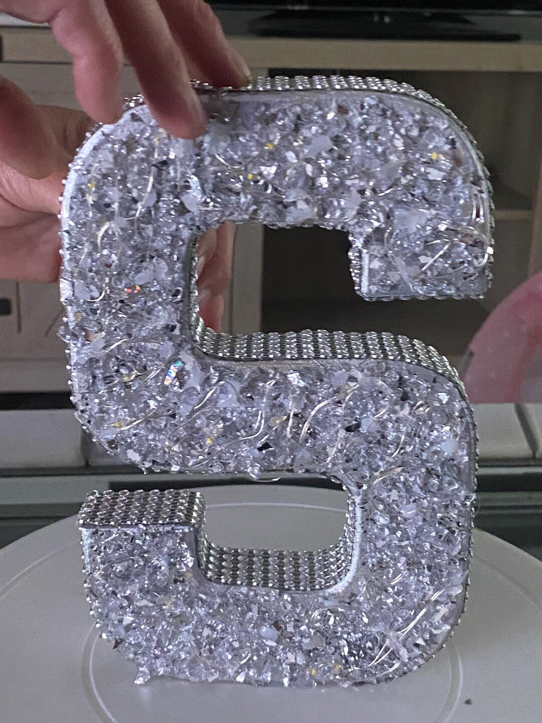 Glam Initial With Lights, Bling Letter, Letter S, Blinged Out Letter ...