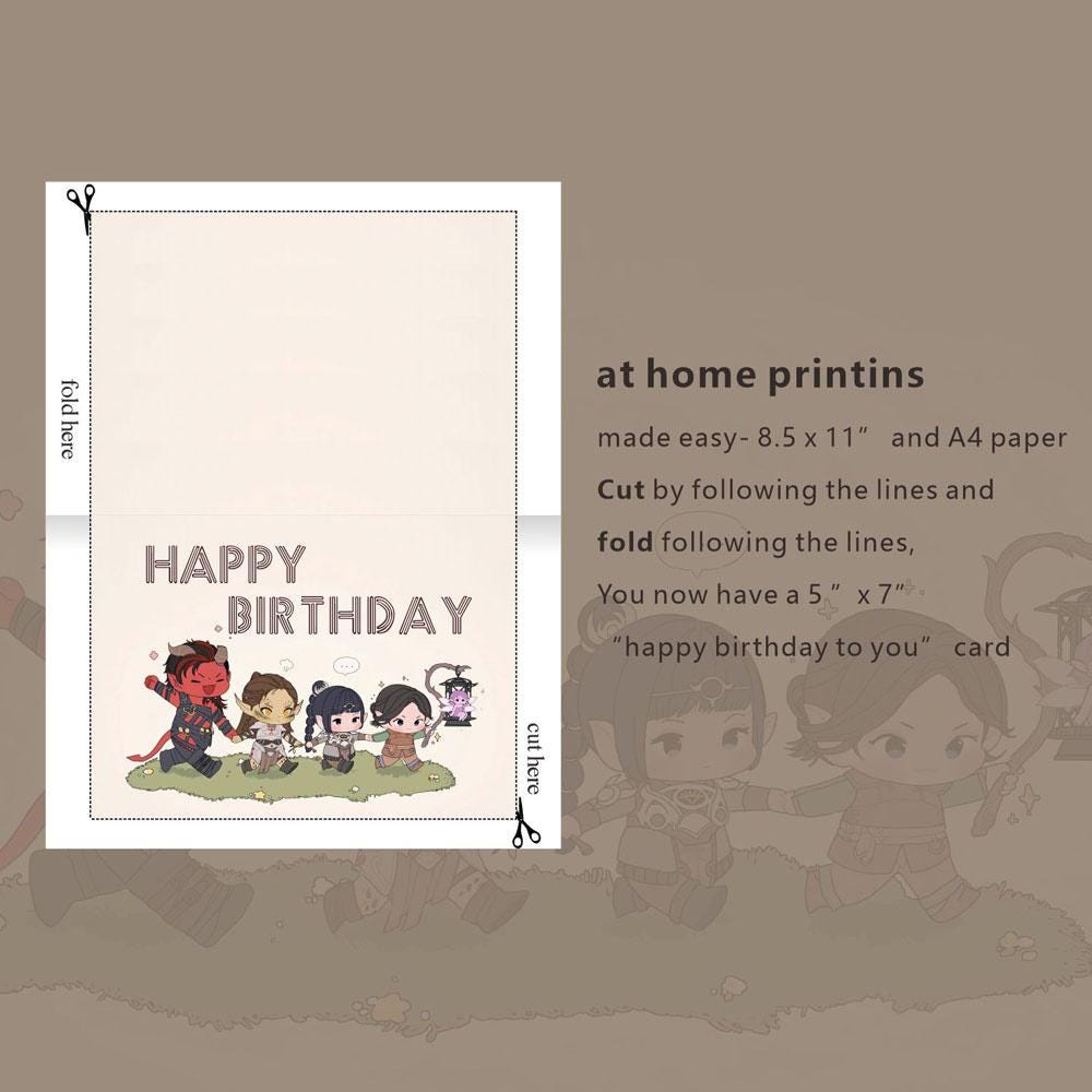 Baldur's Gate 3 Happy Birthday Card DIGITAL Download Shadowheart ...