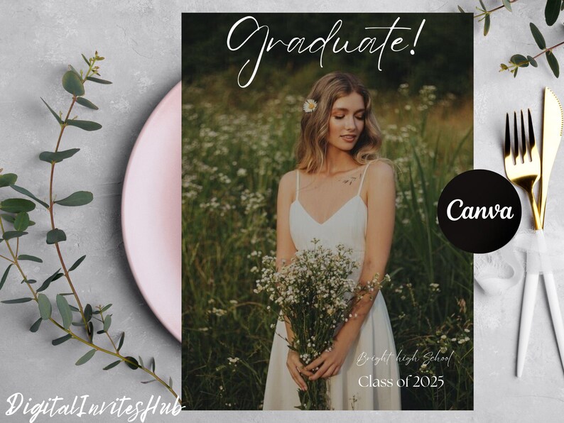 Graduation Party Invitation Template | Editable High School Grad Invite ...