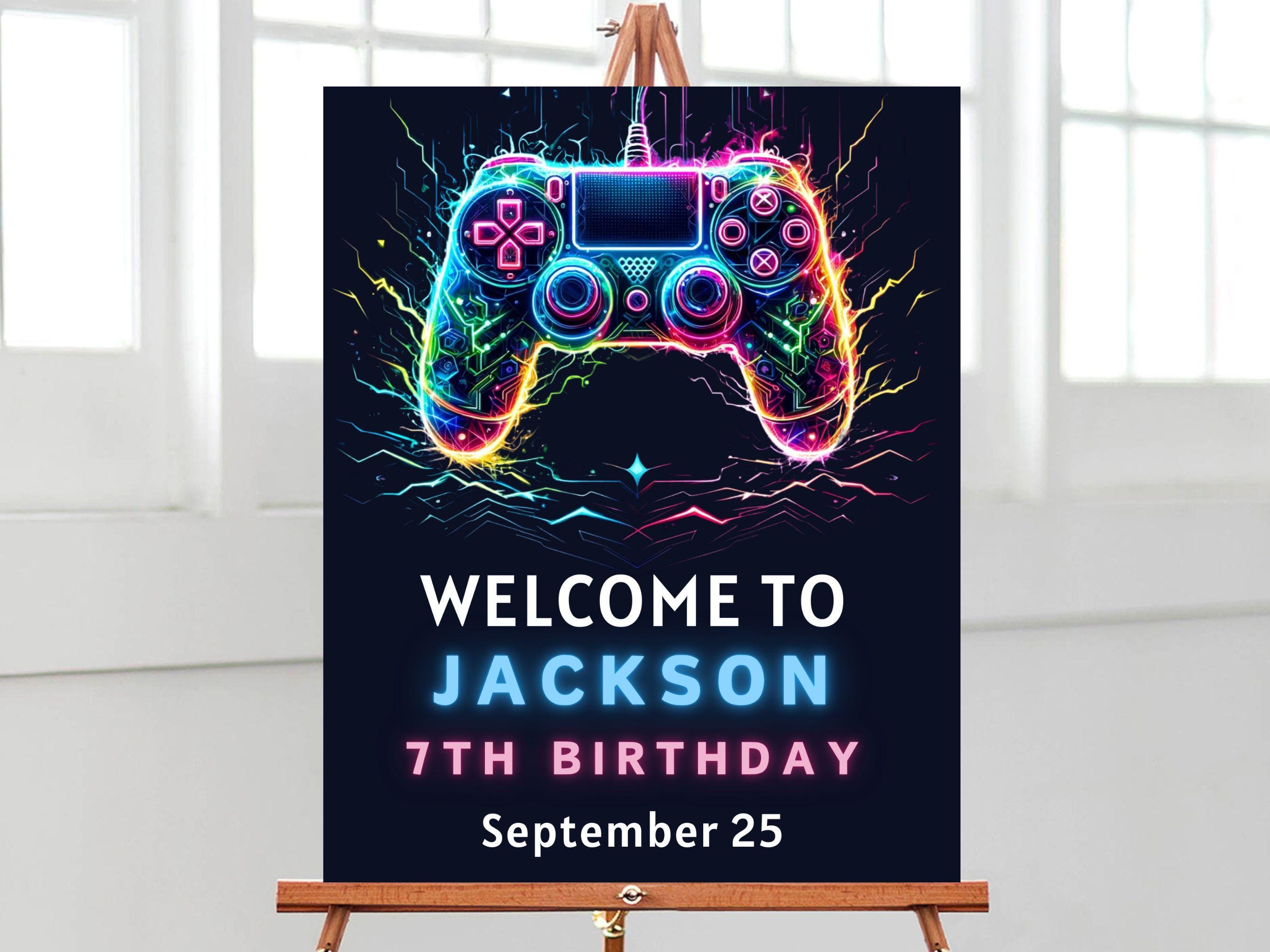 Editable Video Game Birthday Welcome Sign Template (16x20 Inches) - Etsy