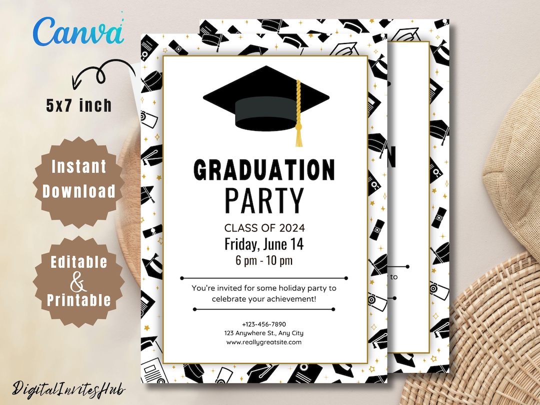 Editable Graduation Party Invitation Template: Class of 2024 (digital ...