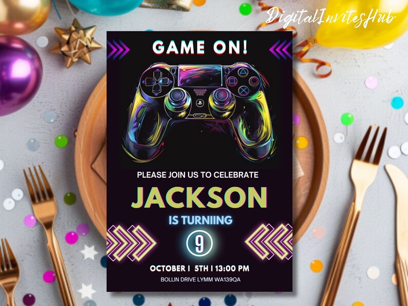 Editable Video Game Party Invitation, Level up Birthday Invite, Gamer ...