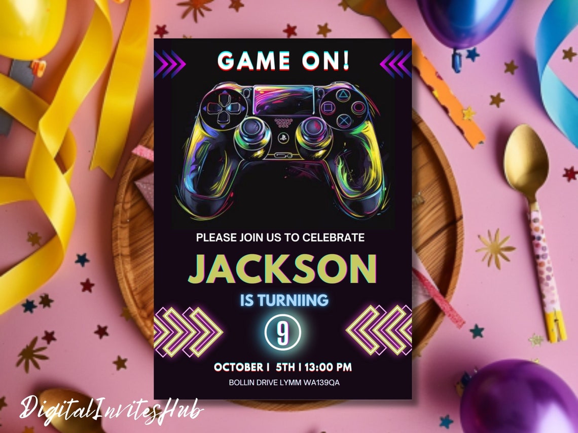 Editable Video Game Party Invitation, Level up Birthday Invite, Gamer ...