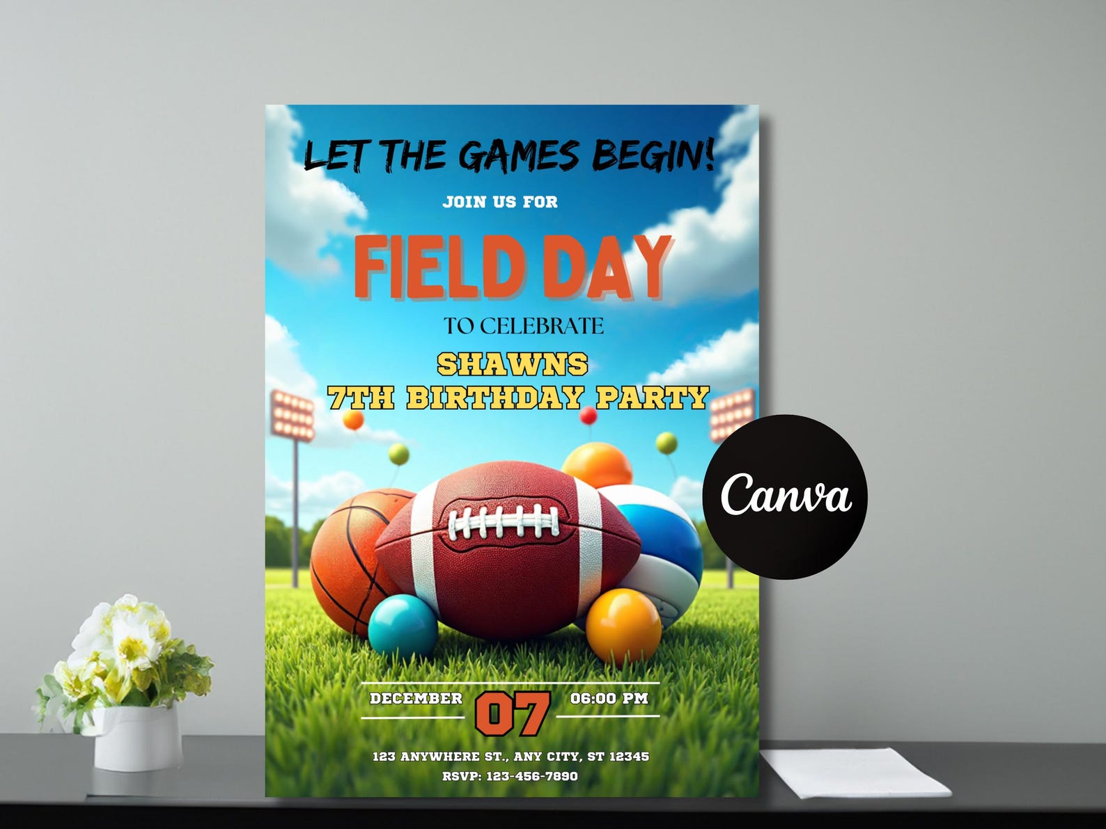Editable Field Day Invitation, Sports Flyer Invite, Printable Template ...