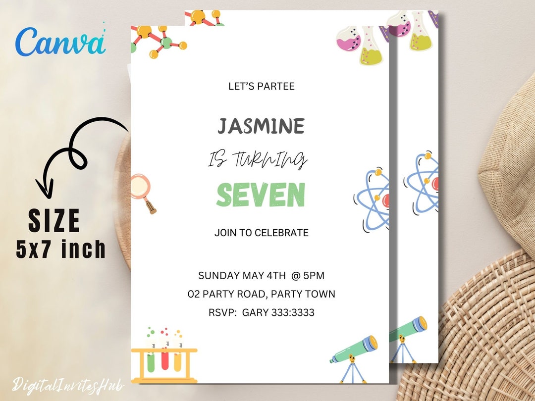 Science Birthday Invitation, Science Slime Party Invitation, Lab Party ...