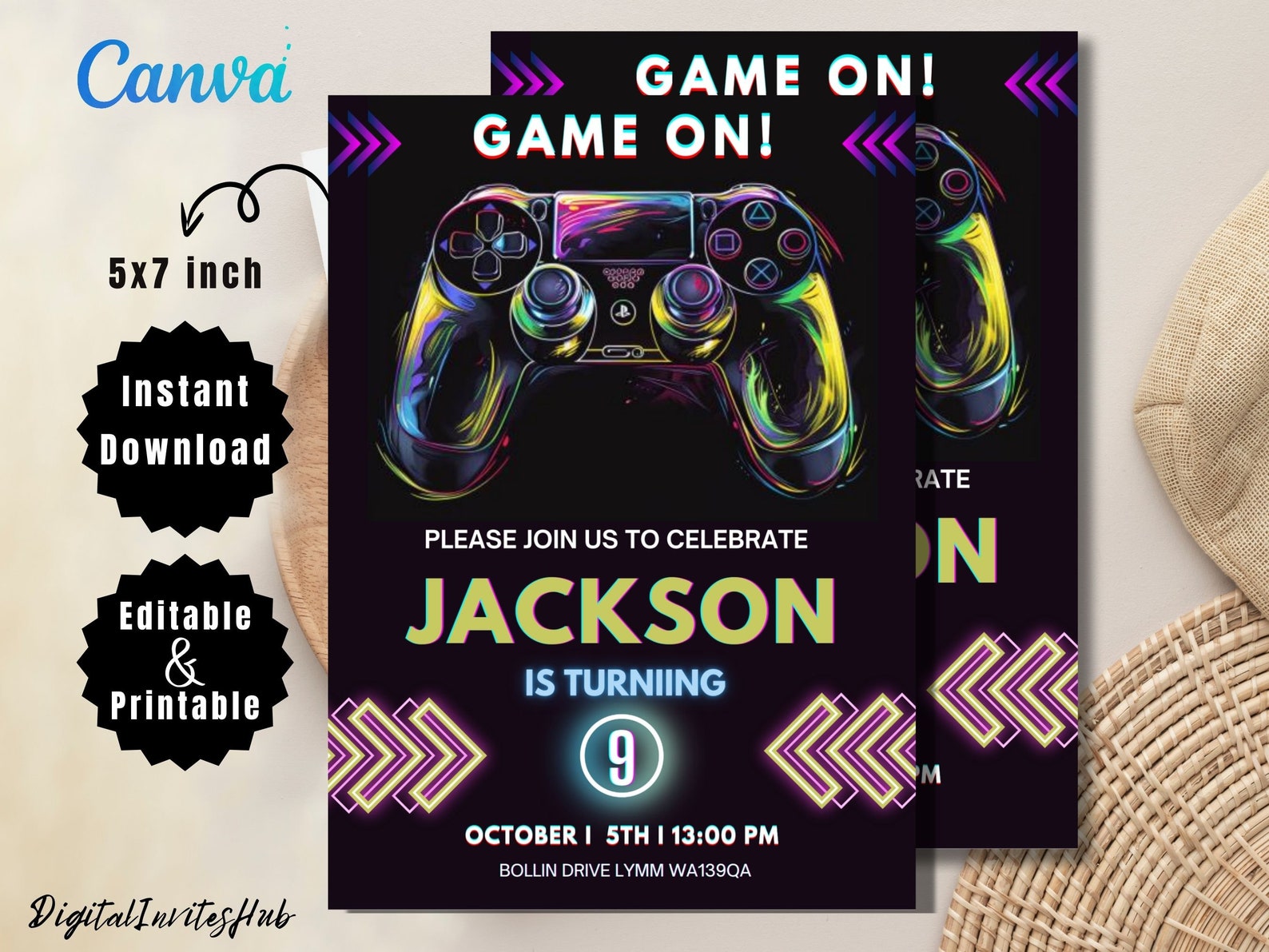 Editable Video Game Party Invitation, Level up Birthday Invite, Gamer ...