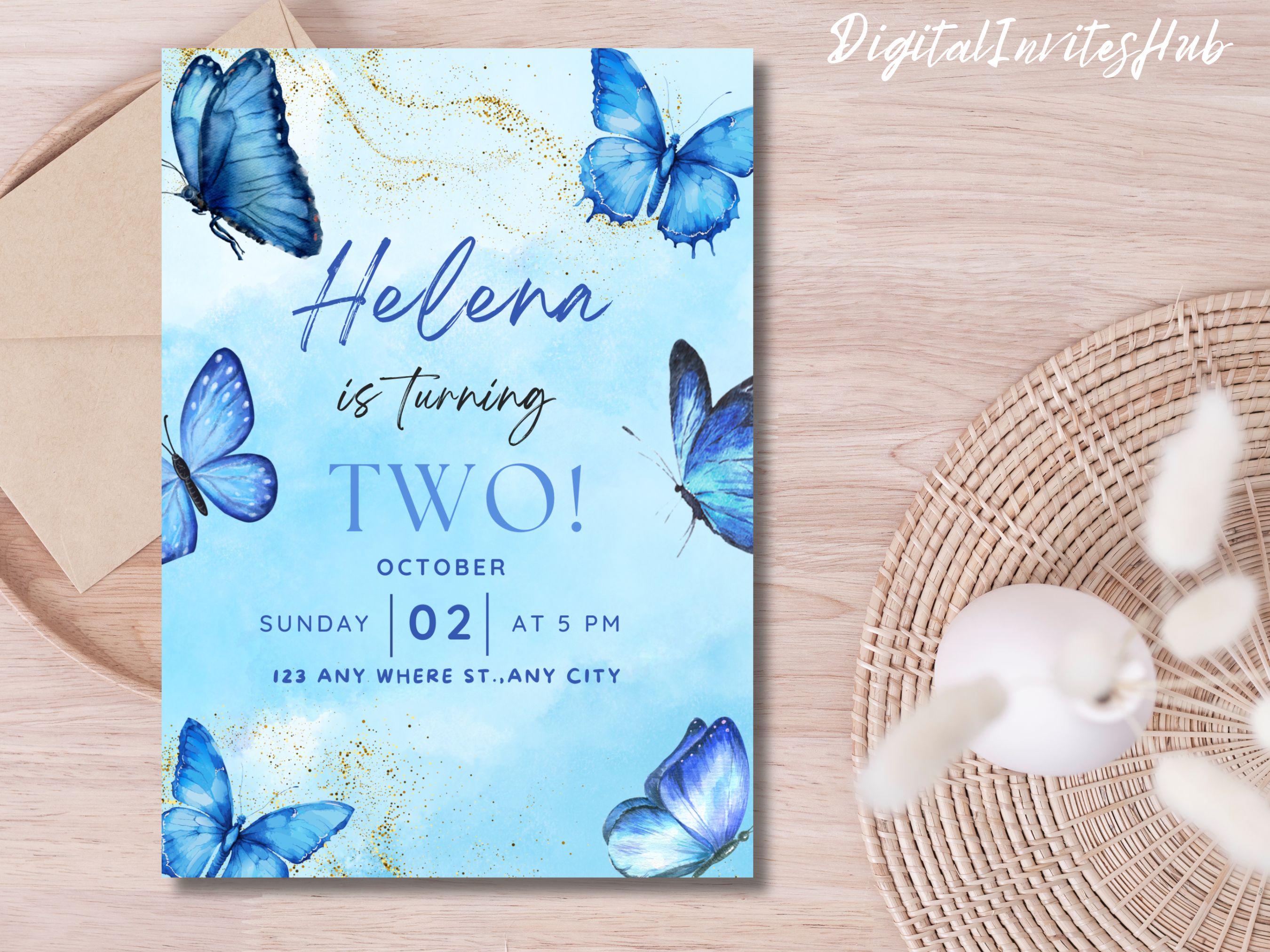Butterfly Birthday Invitation Girl Butterfly Party Butterfly Invitation ...
