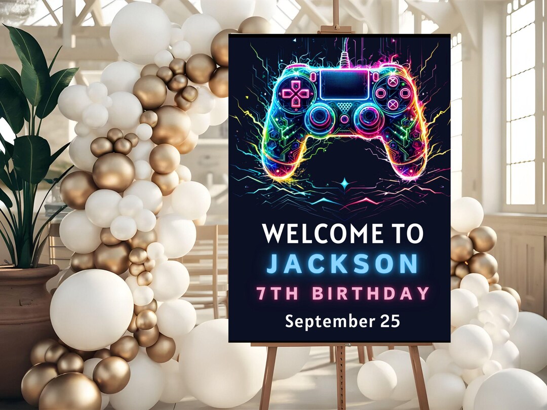 Editable Video Game Birthday Welcome Sign Template (16x20 Inches) - Etsy