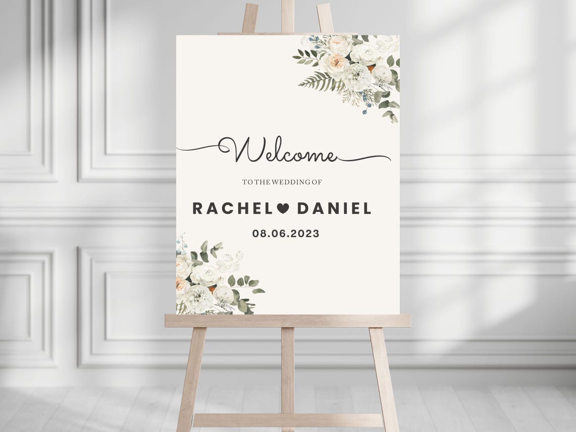 Editable Modern Wedding Welcome Sign (PDF) - Etsy