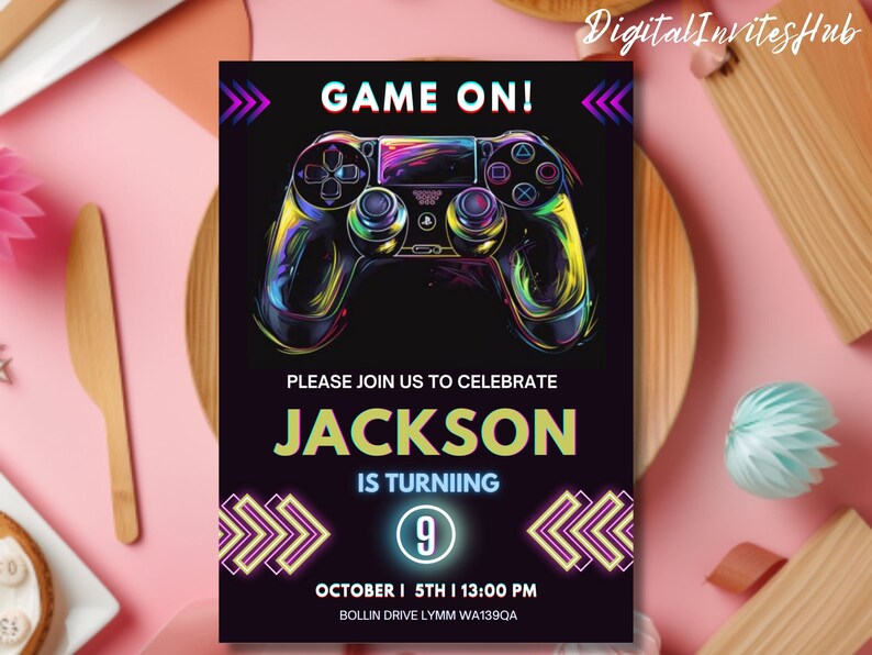 Editable Video Game Party Invitation, Level up Birthday Invite, Gamer ...