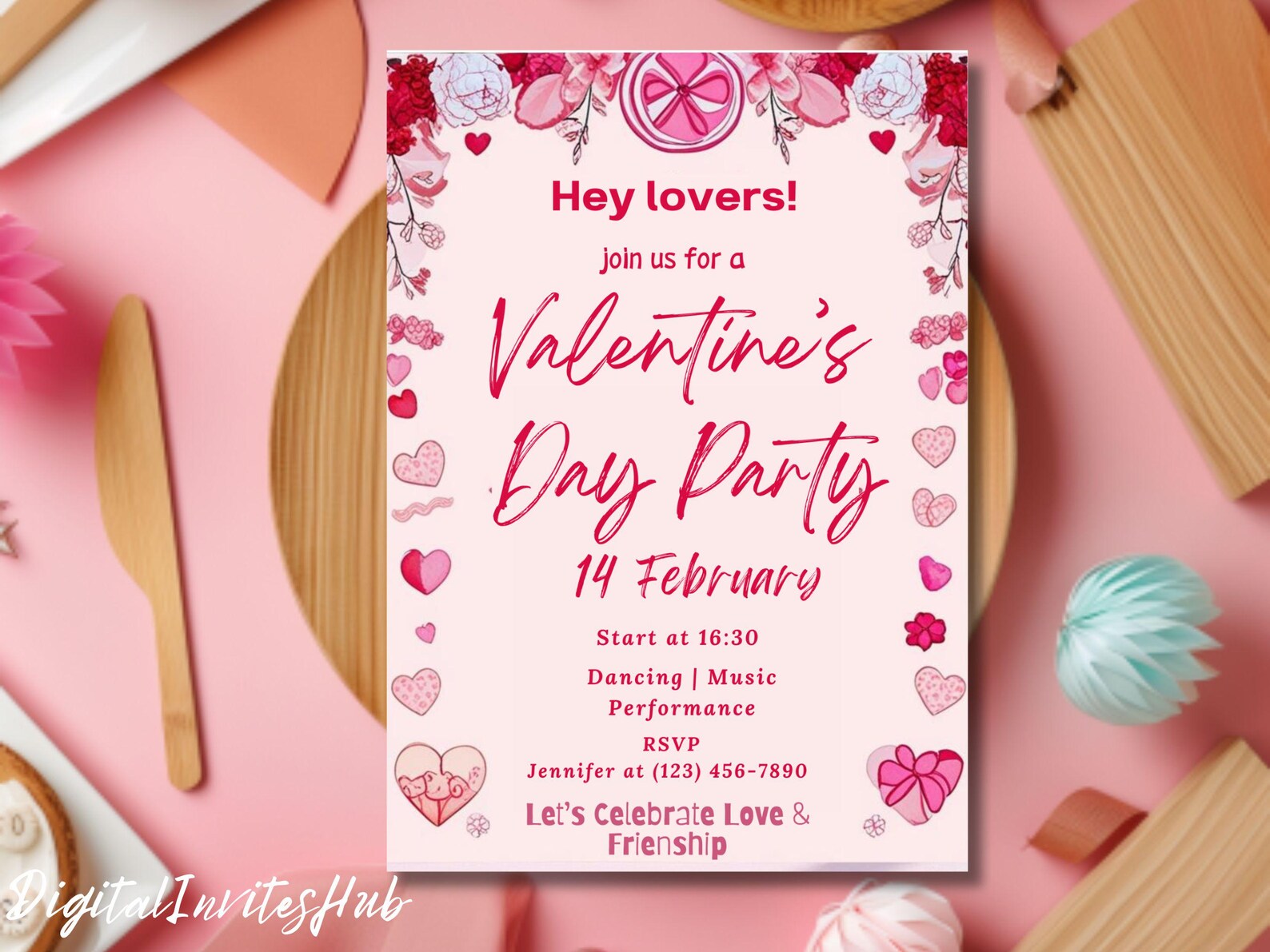 EDITABLE Valentines Day Party Invitation Kids Valentines Day Party ...