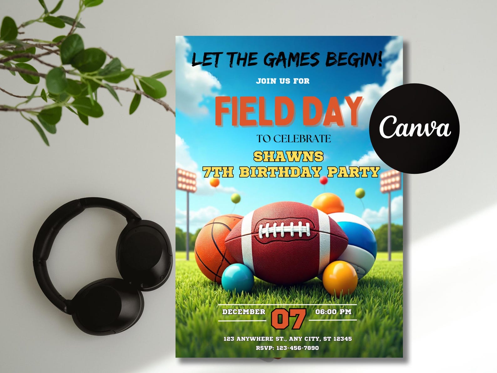 Editable Field Day Invitation, Sports Flyer Invite, Printable Template ...