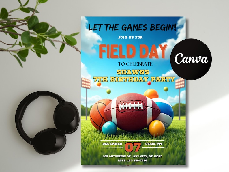 Editable Field Day Invitation, Sports Flyer Invite, Printable Template ...
