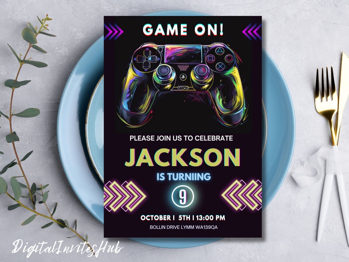 Editable Video Game Party Invitation, Level up Birthday Invite, Gamer ...