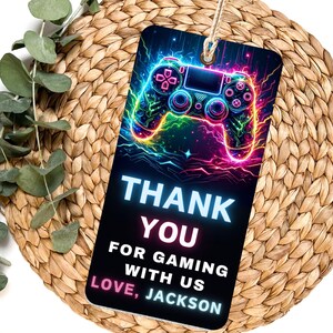 Gaming Thank You Gift Tag: Editable Video Game Party Favor (digital ...