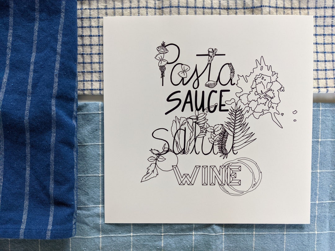 Italian Food Print - Hand Illustrated - Etsy