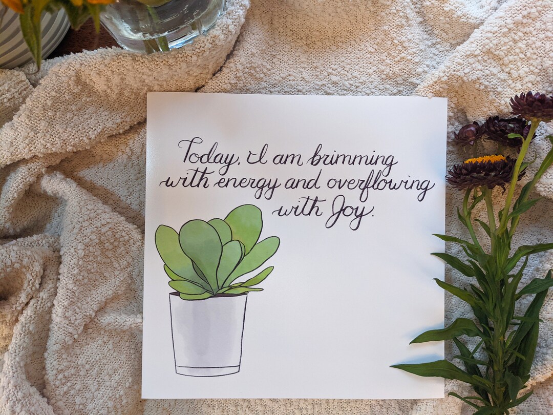 Brimming With Energy and Overflowing With Joy - Hand-illustrated - Etsy