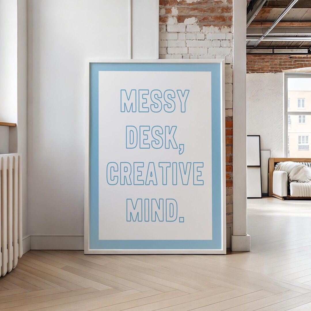 Messy Desk ADHD Printable Wall Art – Creative Mind Poster Set – 3 Color ...