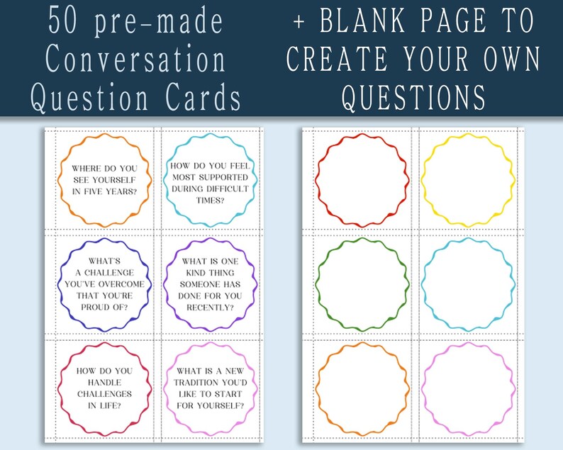 Printable Conversation Game for Couples and Friends, Deep Questions to ...