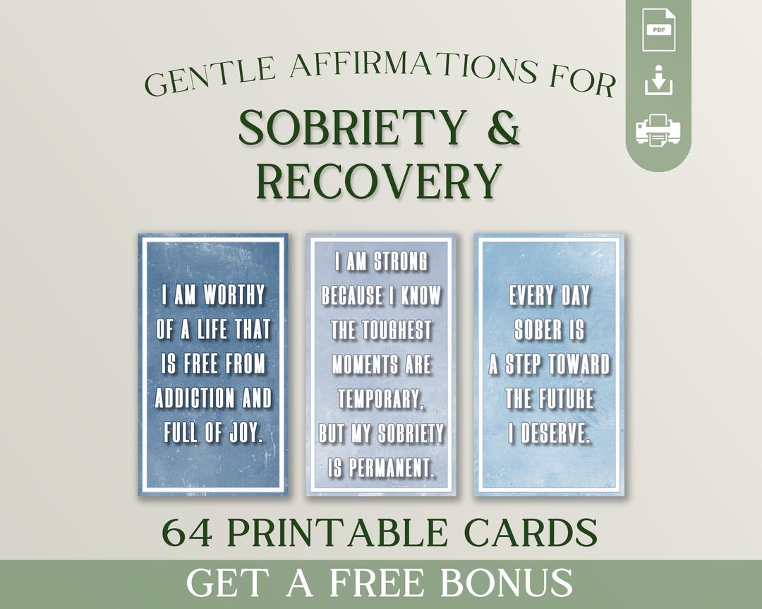 Sobriety Affirmation Cards | Recovery Quote Deck for Addiction Healing ...