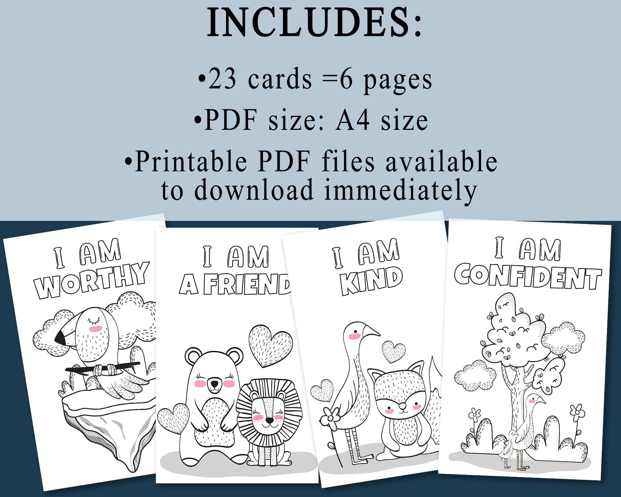 Printable Kids Affirmation Coloring Cards - Fun and Educational ...