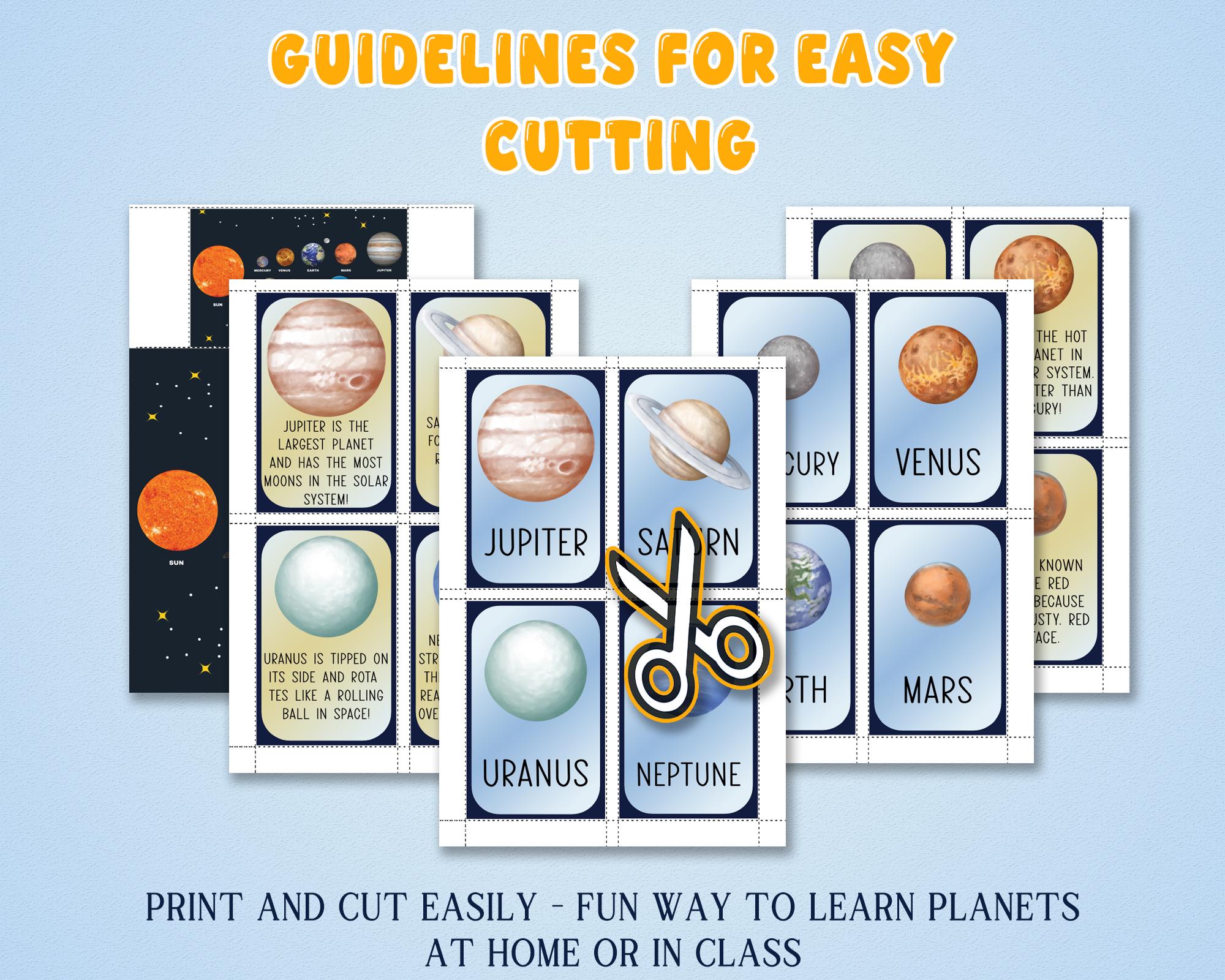 Printable Solar System Flashcards for Kids – Planet Learning Cards for ...