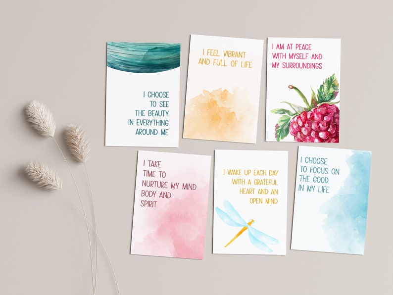 24 Water Colour Affirmation Cards Everyday Affirmation Cards ...