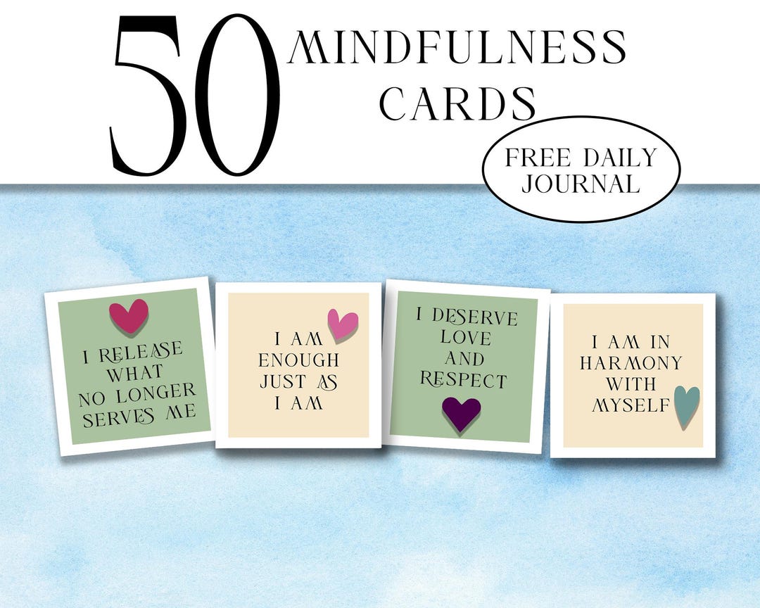 Heart Mindfulness Cards, Everyday Affirmation Cards, Motivational ...