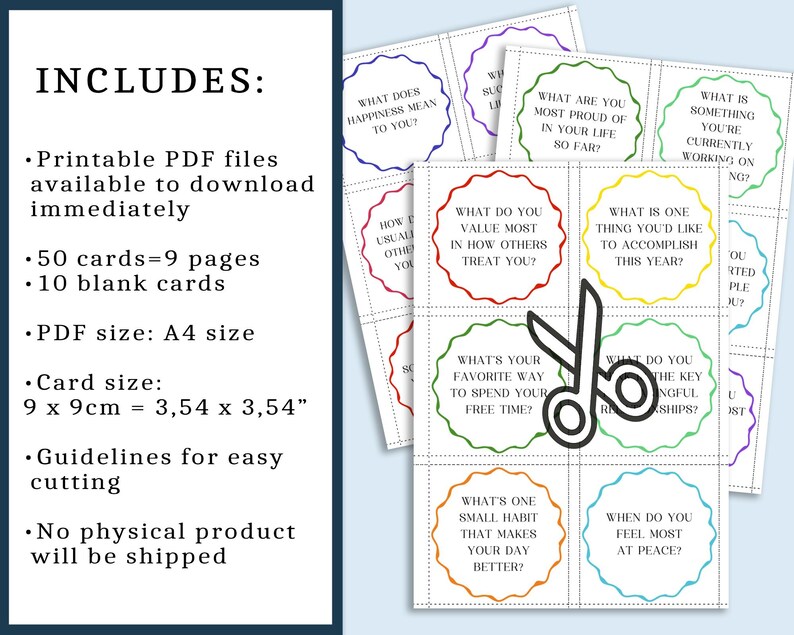 Printable Conversation Game for Couples and Friends, Deep Questions to ...