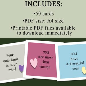Heart Affirmation Cards | Daily Motivational Printable Cards | Positive ...