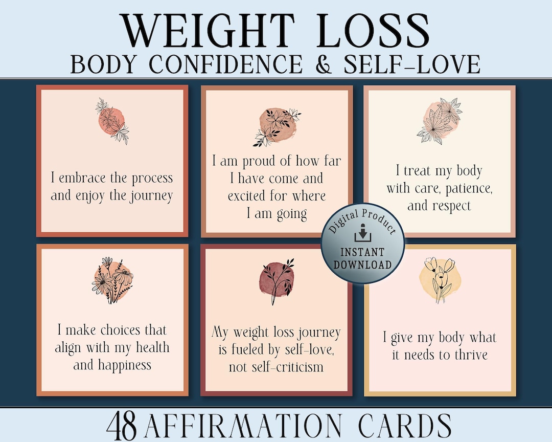 Weight Loss Affirmation Cards | Body Confidence & Self-love Printable ...