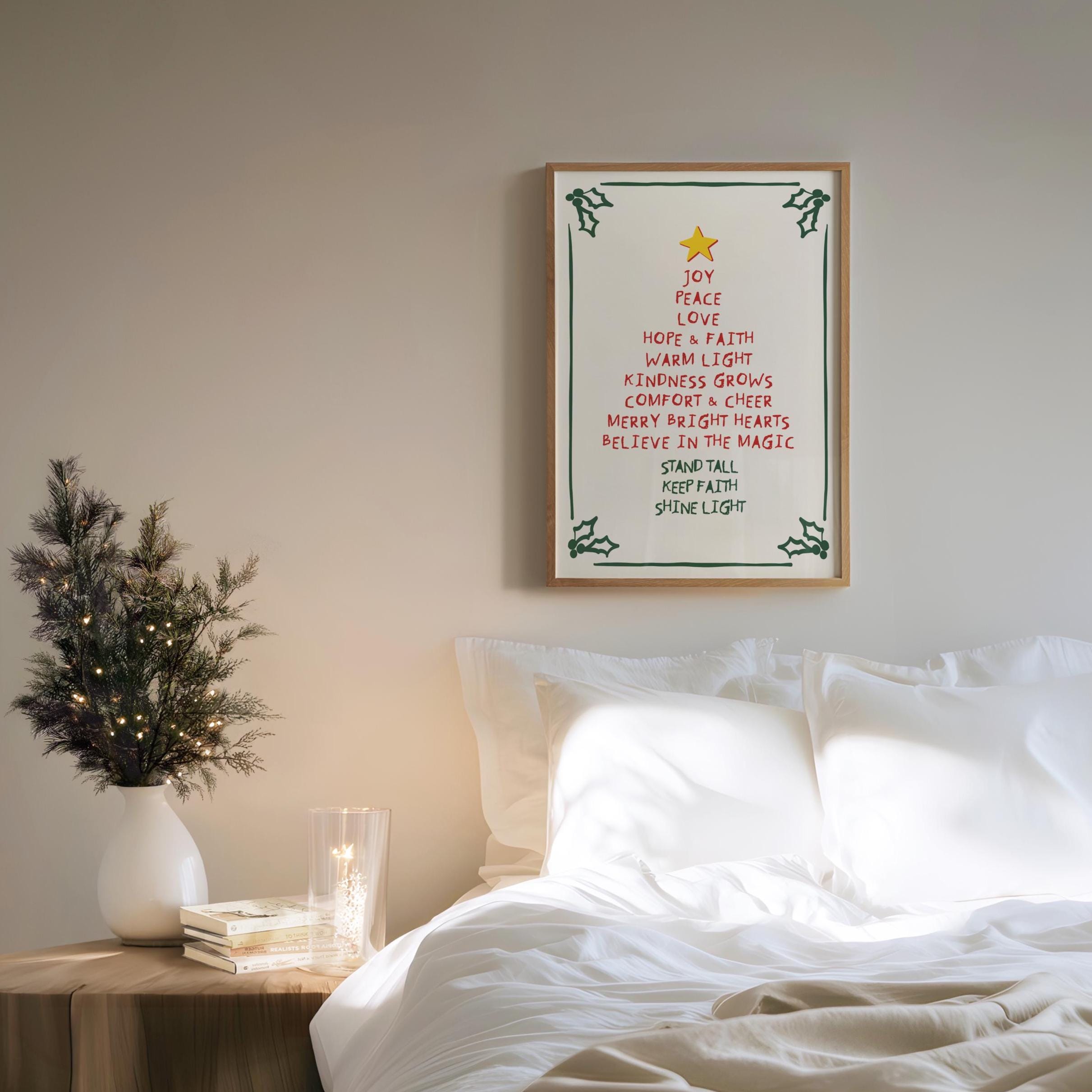 Christmas Affirmation Tree Poster | Scandinavian Holiday Print ...