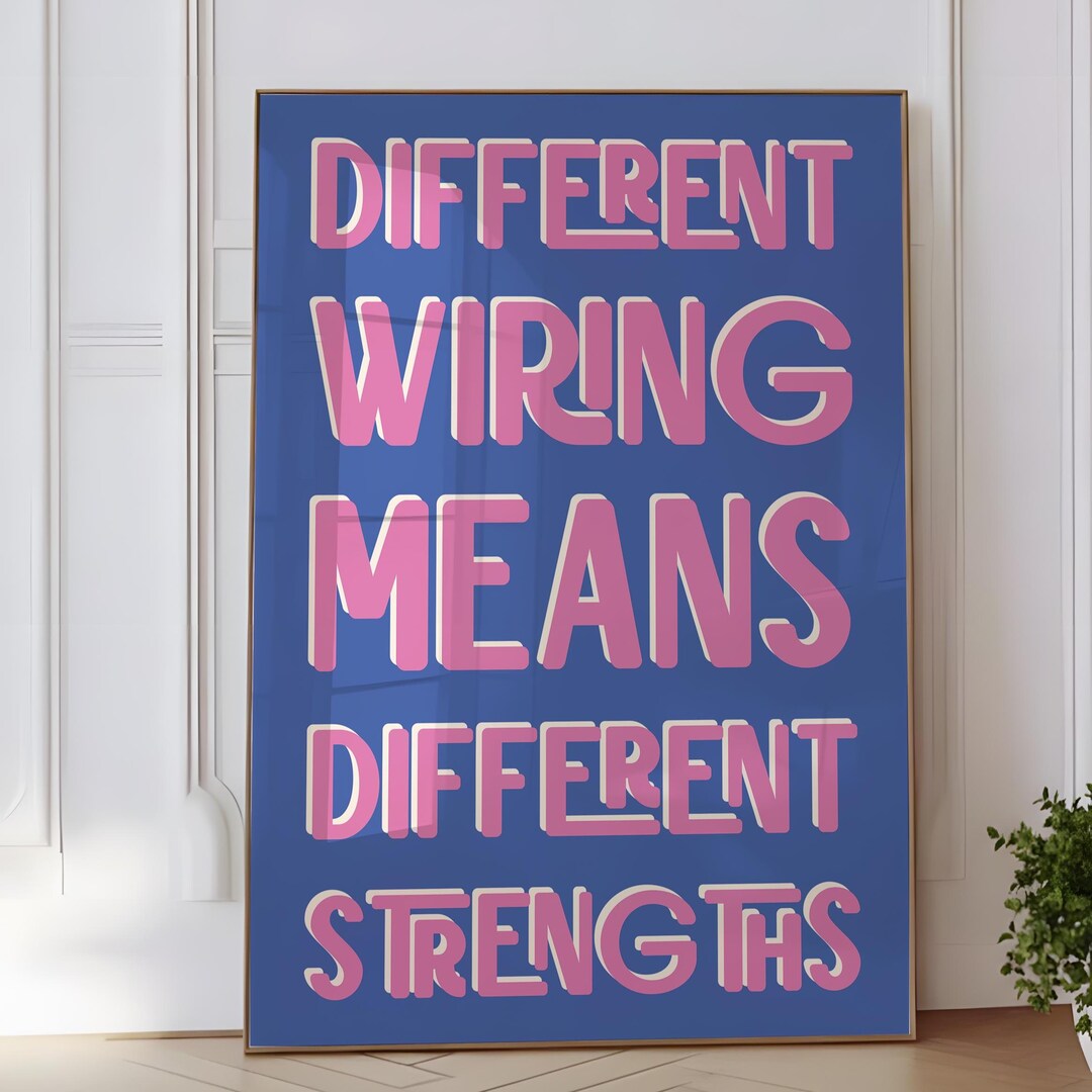 Neurodiversity Poster – Different Wiring Quote Print, ADHD Autism ...
