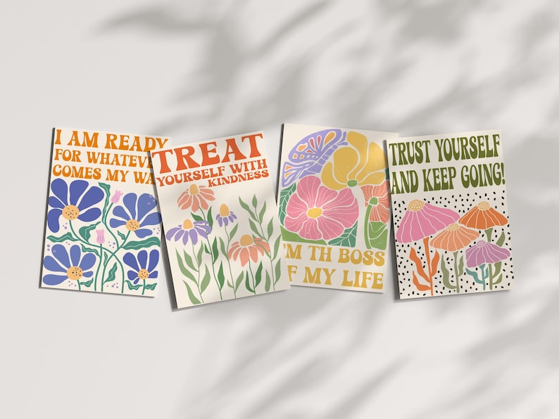 Boho Printable Affirmation Cards, Motivational Cards, Daily Positive ...