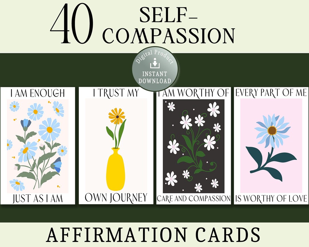 Self-compassion Affirmation Cards | Mental Health & Self-care ...