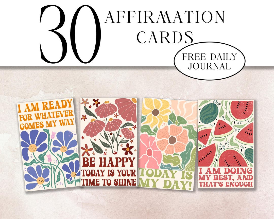 Boho Printable Affirmation Cards, Motivational Cards, Daily Positive ...
