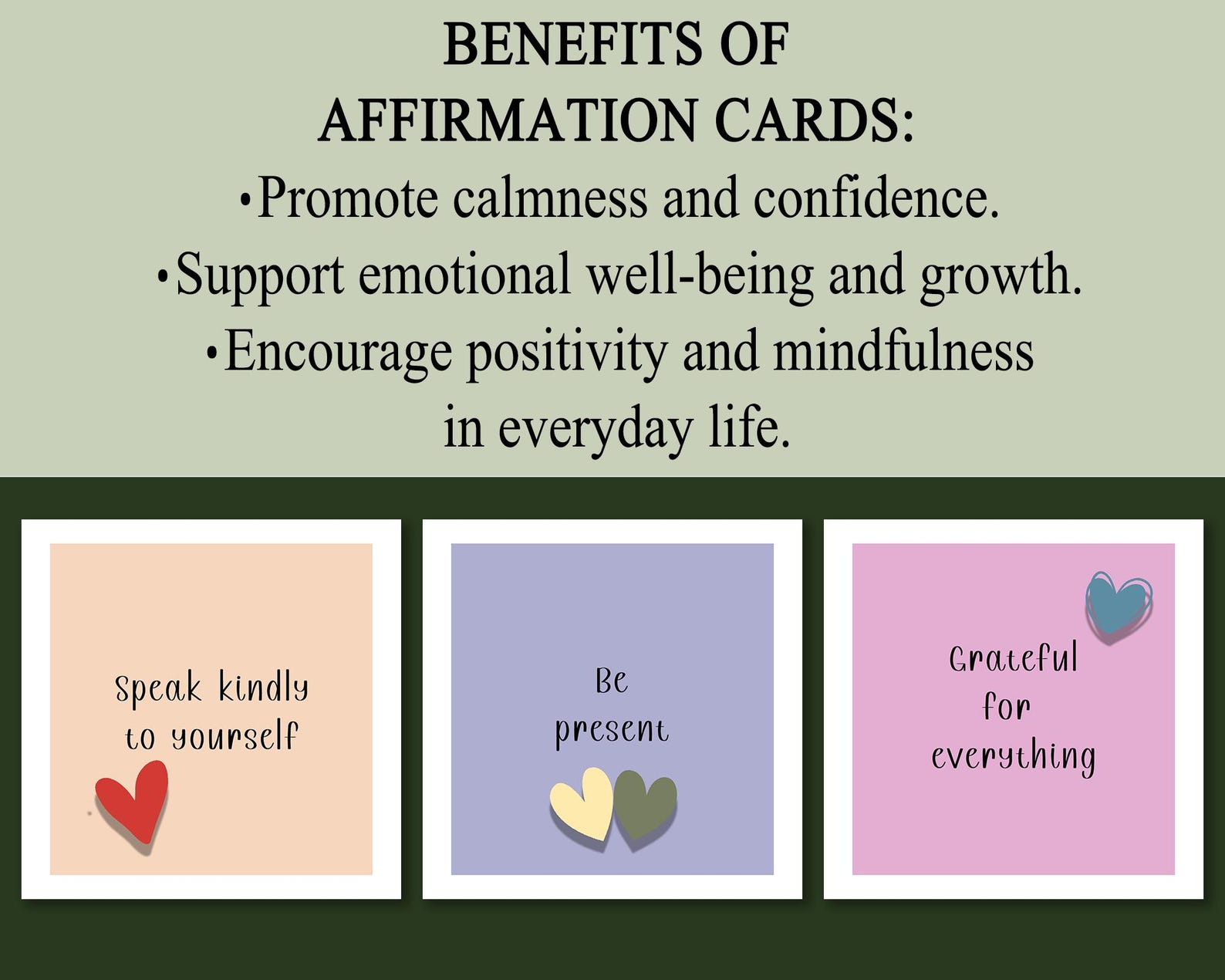 Heart Affirmation Cards | Daily Motivational Printable Cards | Positive ...