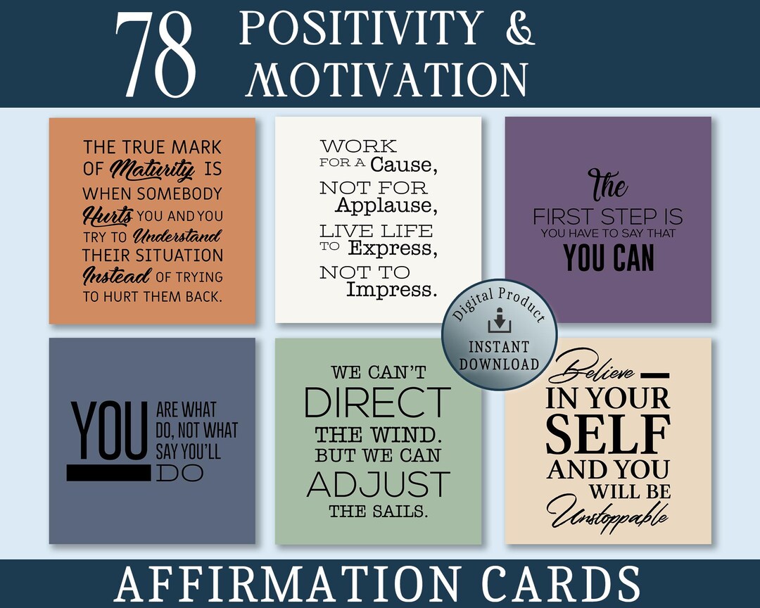 78 Printable Affirmation Cards - Daily Motivation & Self-care ...