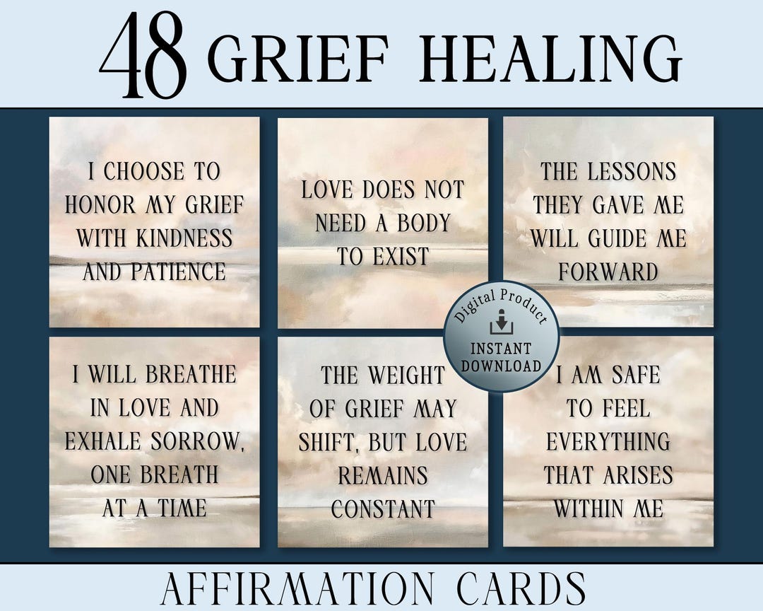 Grief Healing Affirmation Cards | Emotional Support & Comfort | Self ...