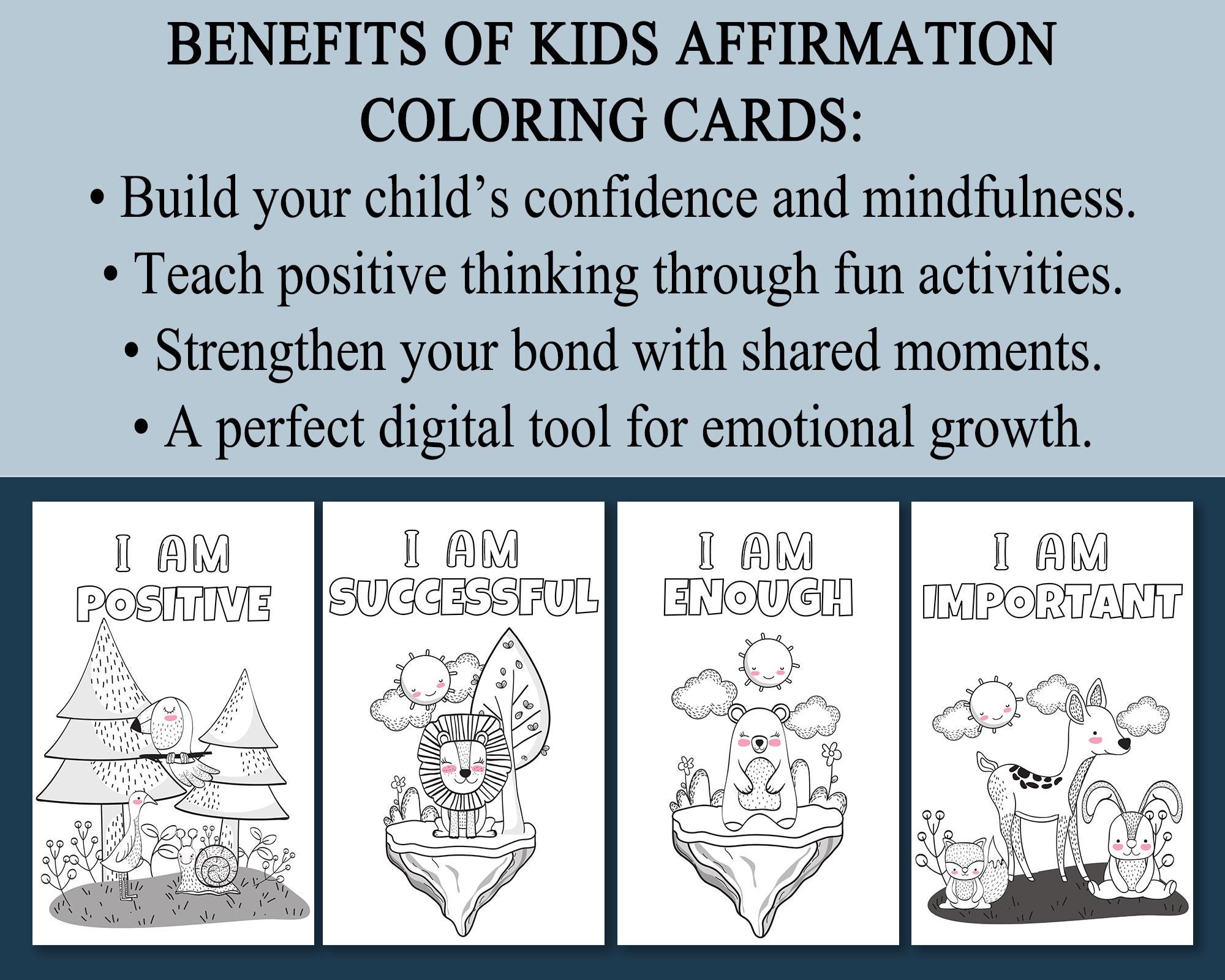 Printable Kids Affirmation Coloring Cards - Fun and Educational ...